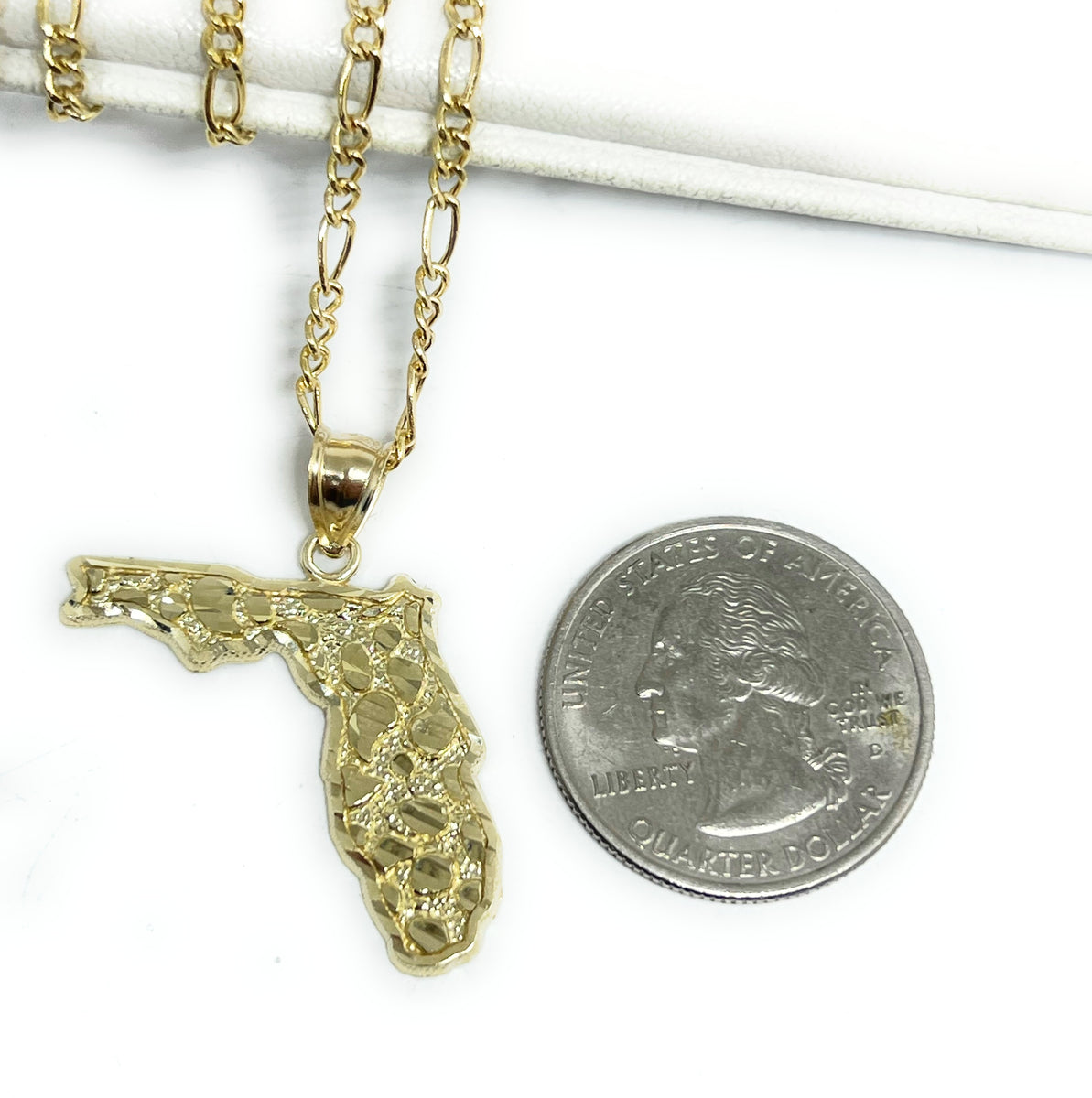 10k Solid Gold Yellow FLORIDA NUGGET Pendant Necklace – Fran & Co ...