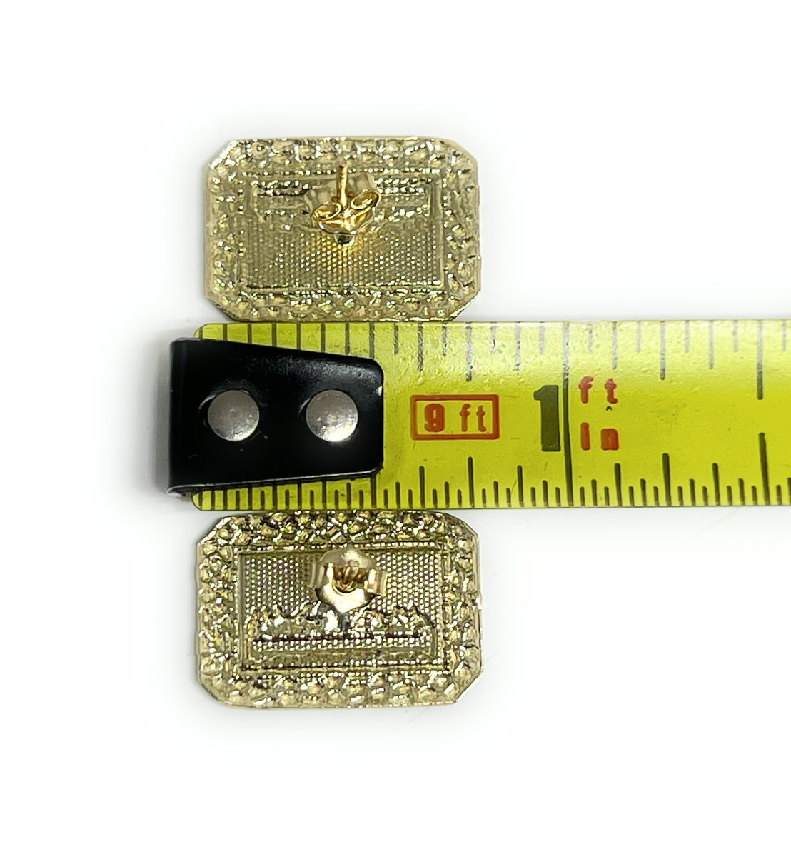 10k Solid Gold Last Supper Square Nugget Stud Earrings – Fran & Co ...