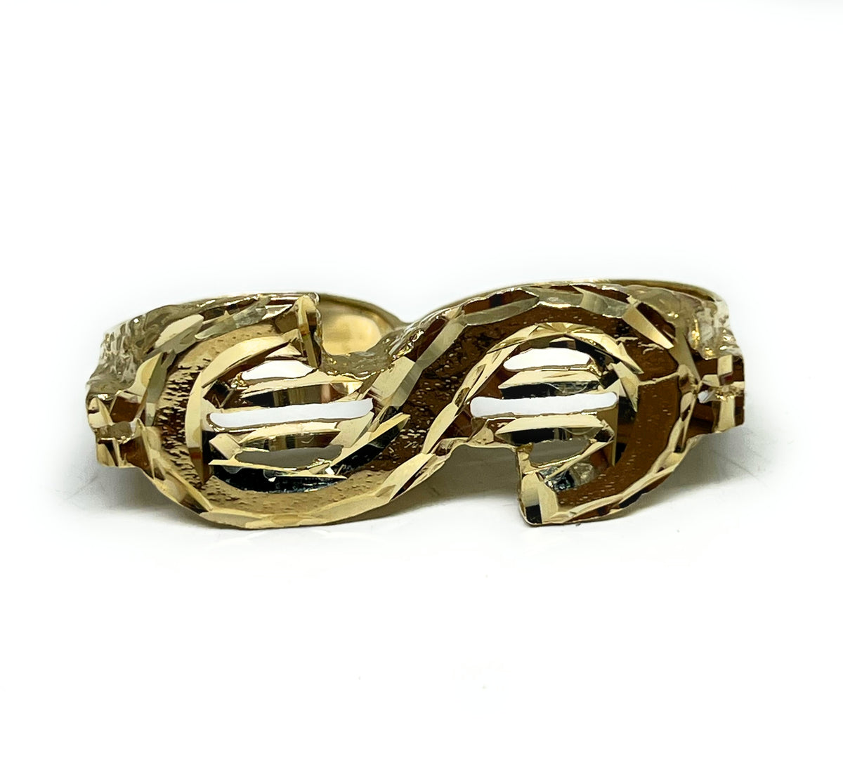 14k Solid Gold TWO FINGER DOLLAR SIGN MONEY RING (12.5g) – Fran & Co ...