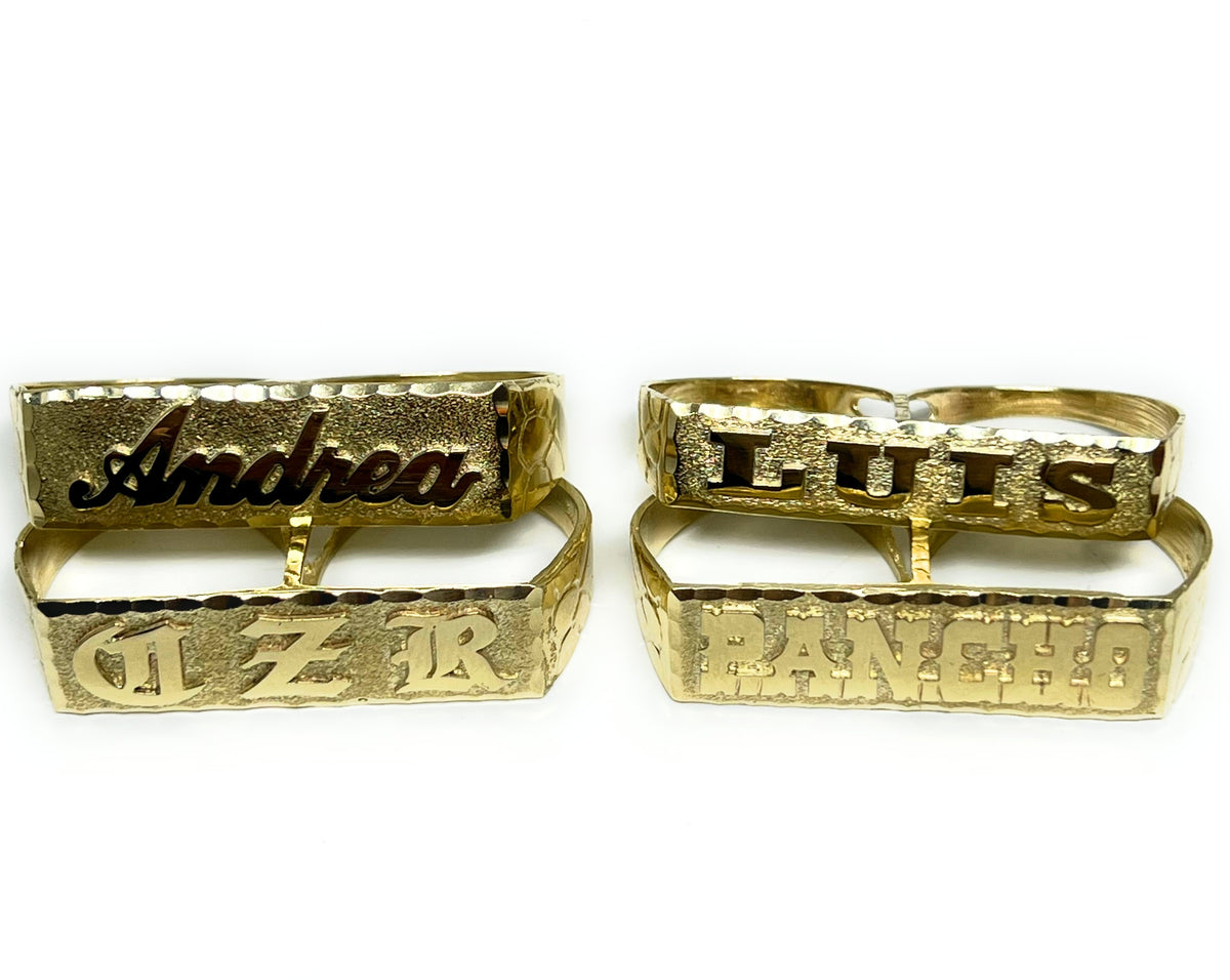 10k Solid Gold Yellow SUPERIMPOSED (SOBREPUESTO) CUSTOMIZED 3D NAME TW ...