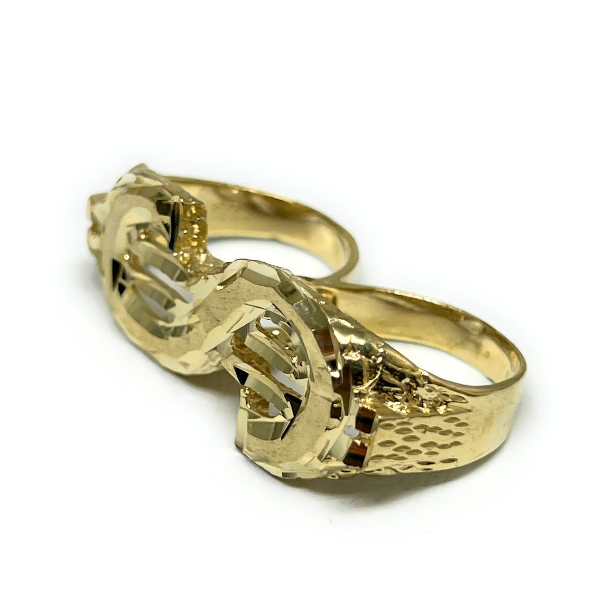 14k Solid Gold TWO FINGER DOLLAR SIGN MONEY RING (12.5g) – Fran & Co ...