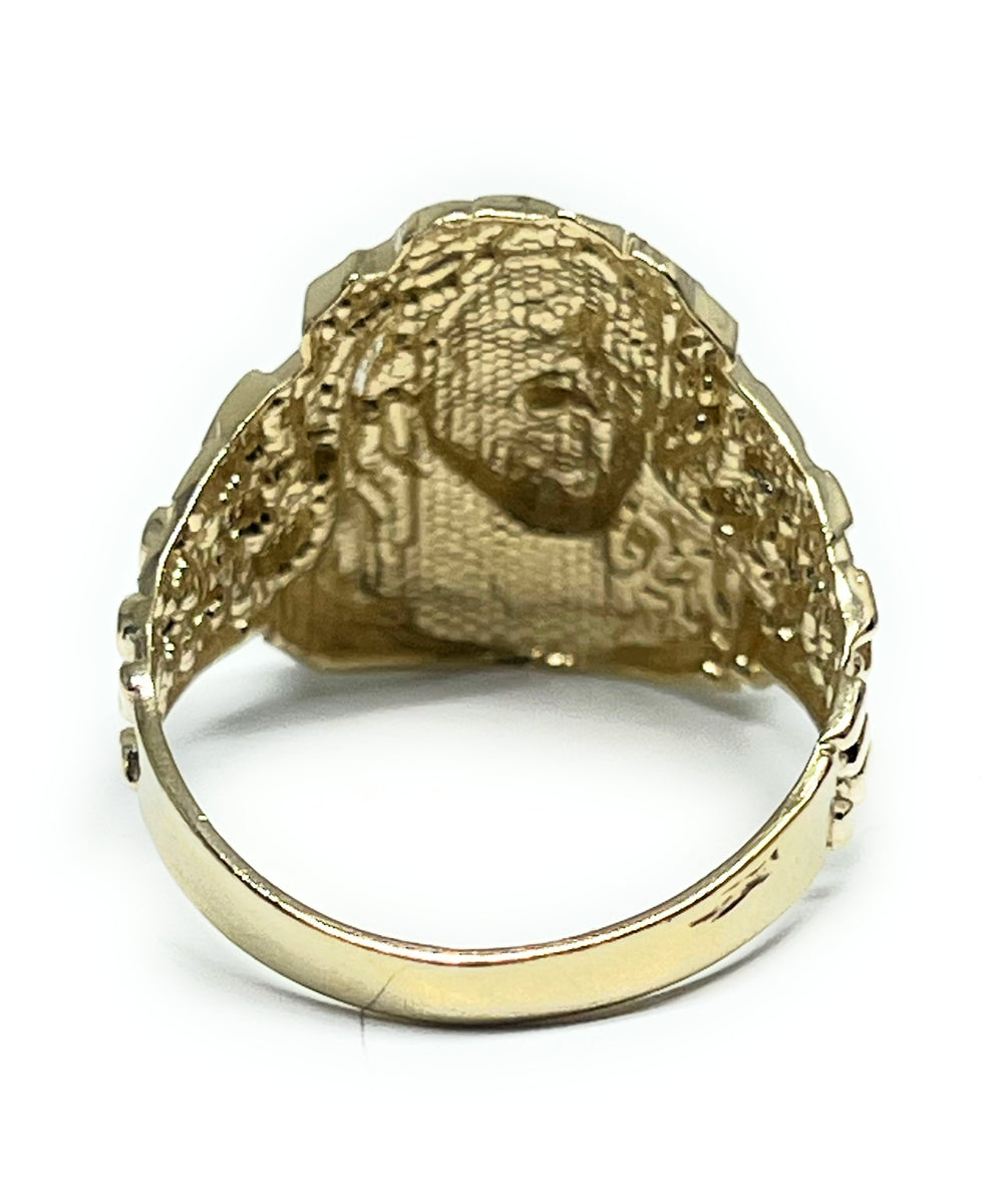 14k Solid Gold JESUS FACE NUGGET RING (4.5g) – Fran & Co. Jewelry Inc.