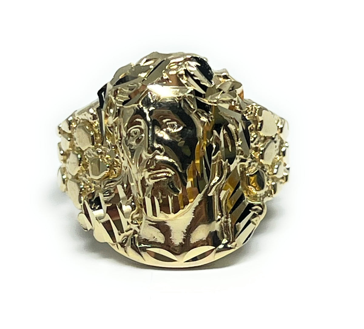 14k Solid Gold JESUS FACE NUGGET RING (4.5g) – Fran & Co. Jewelry Inc.