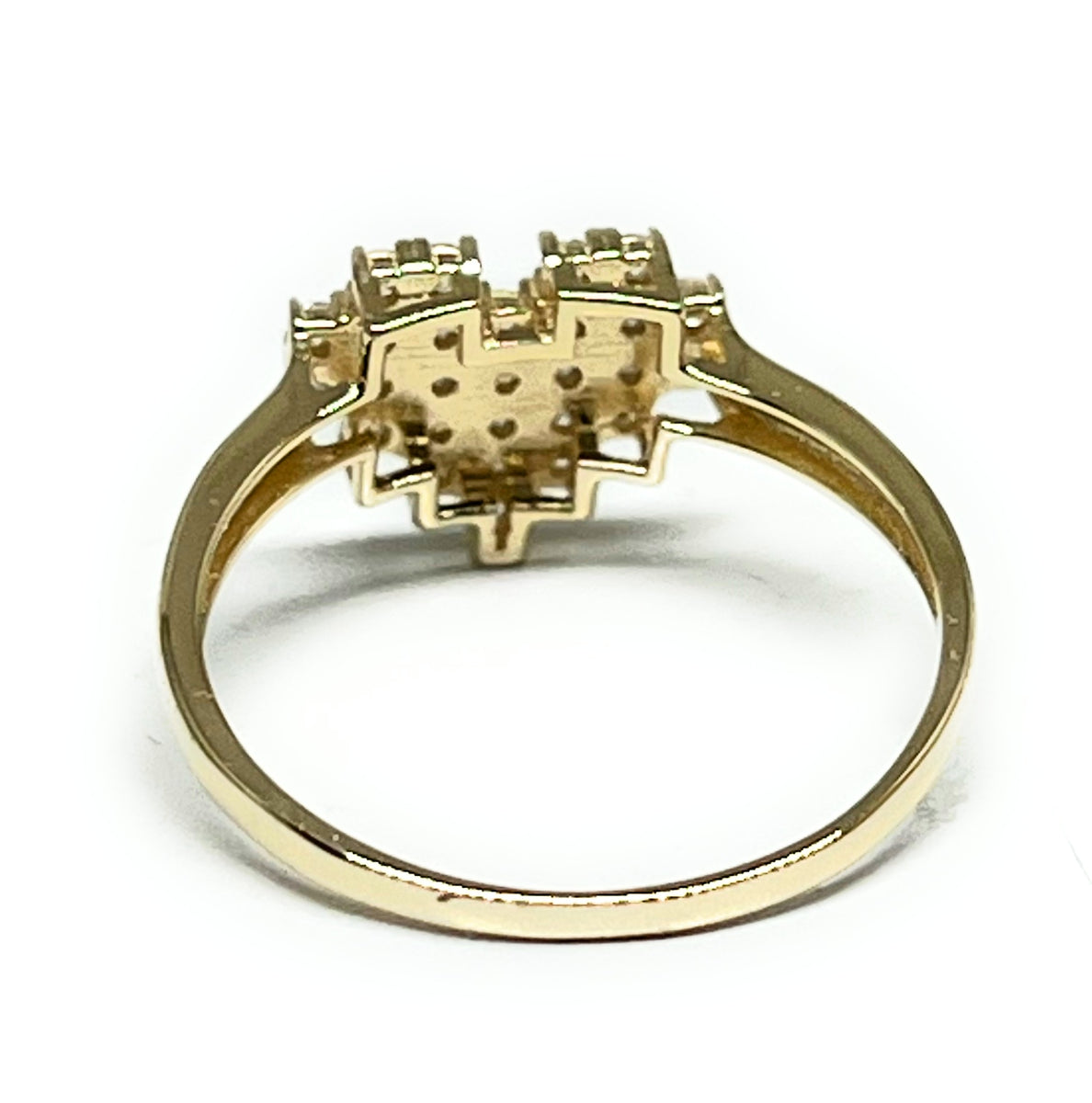 10k Solid Gold Yellow Gold 8-BIT Heart CZ Ring (FC 308) – Fran & Co ...