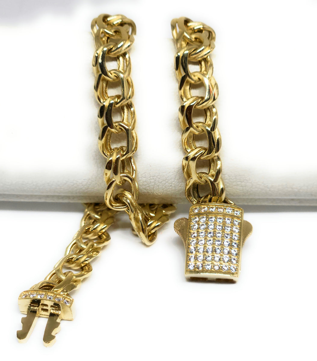 14k Solid Gold CHINO LINK Brracelet 7-8 INCH 6.8MM Width (14g~) – Fran ...