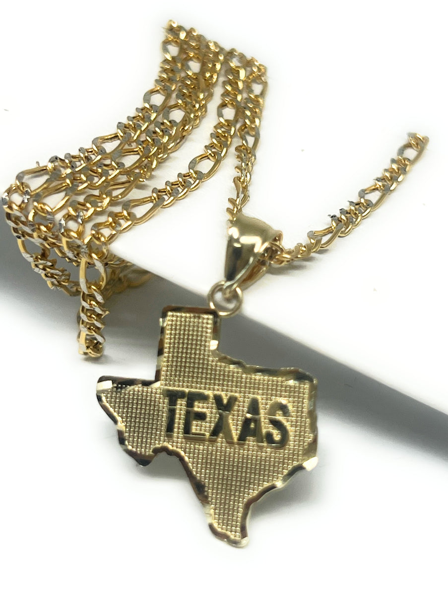 14k Solid Gold Yellow Classic TEXAS Pendant Necklace – Fran & Co ...