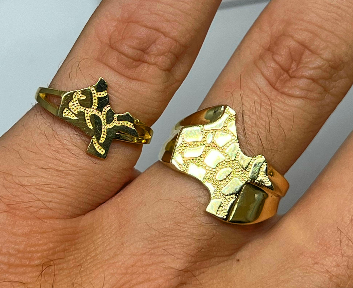 14k Solid Gold TEXAS Nugget Ring (SM, LG) – Fran & Co. Jewelry Inc.