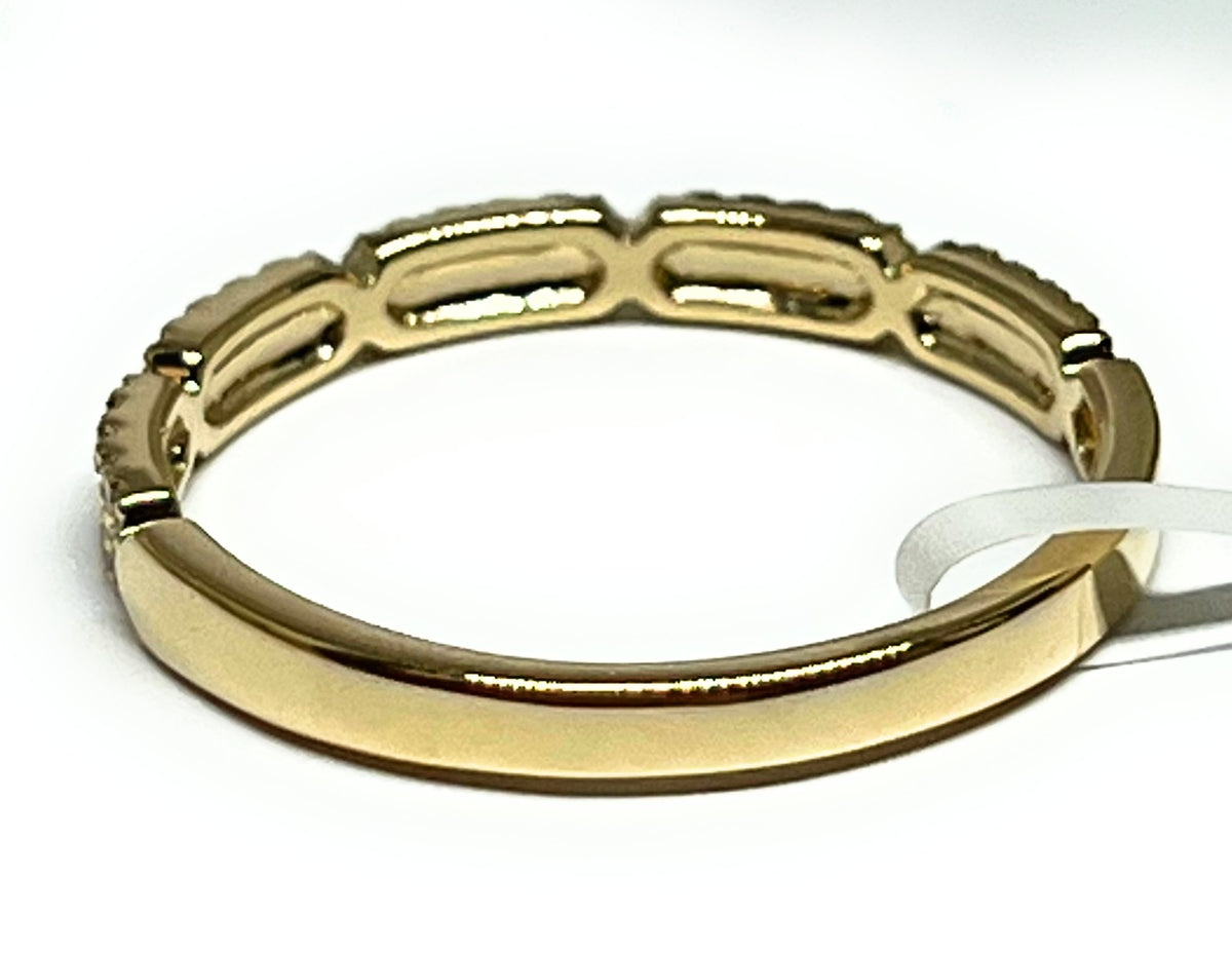 14k Solid Gold Round Brilliant Cut Diamond Two Row Band Ring 0.26ct (F ...