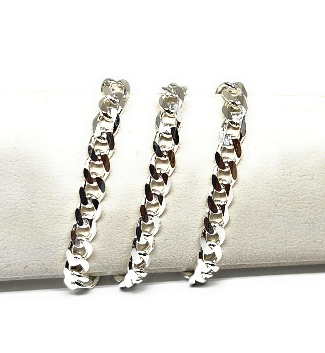 .925 Silver CURB Cuban Link 7-9 inch 4mm width Braccelet – Fran & Co ...