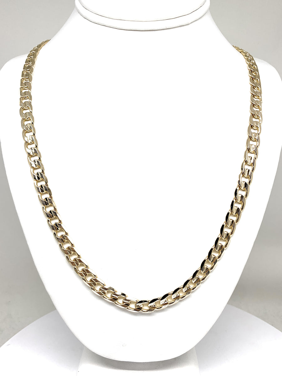 Gold Plated Men's Large 24-28 Inch Cuban Link Chain 8mm Width – Fran ...