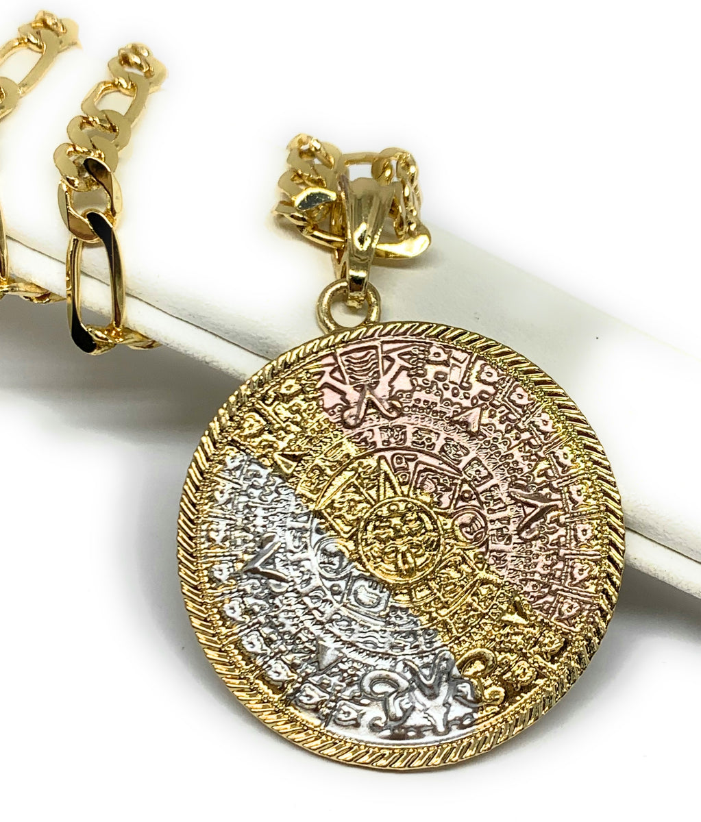 Gold Plated Mexican Centenario Coin Pendant Chain Centenario Necklace ...