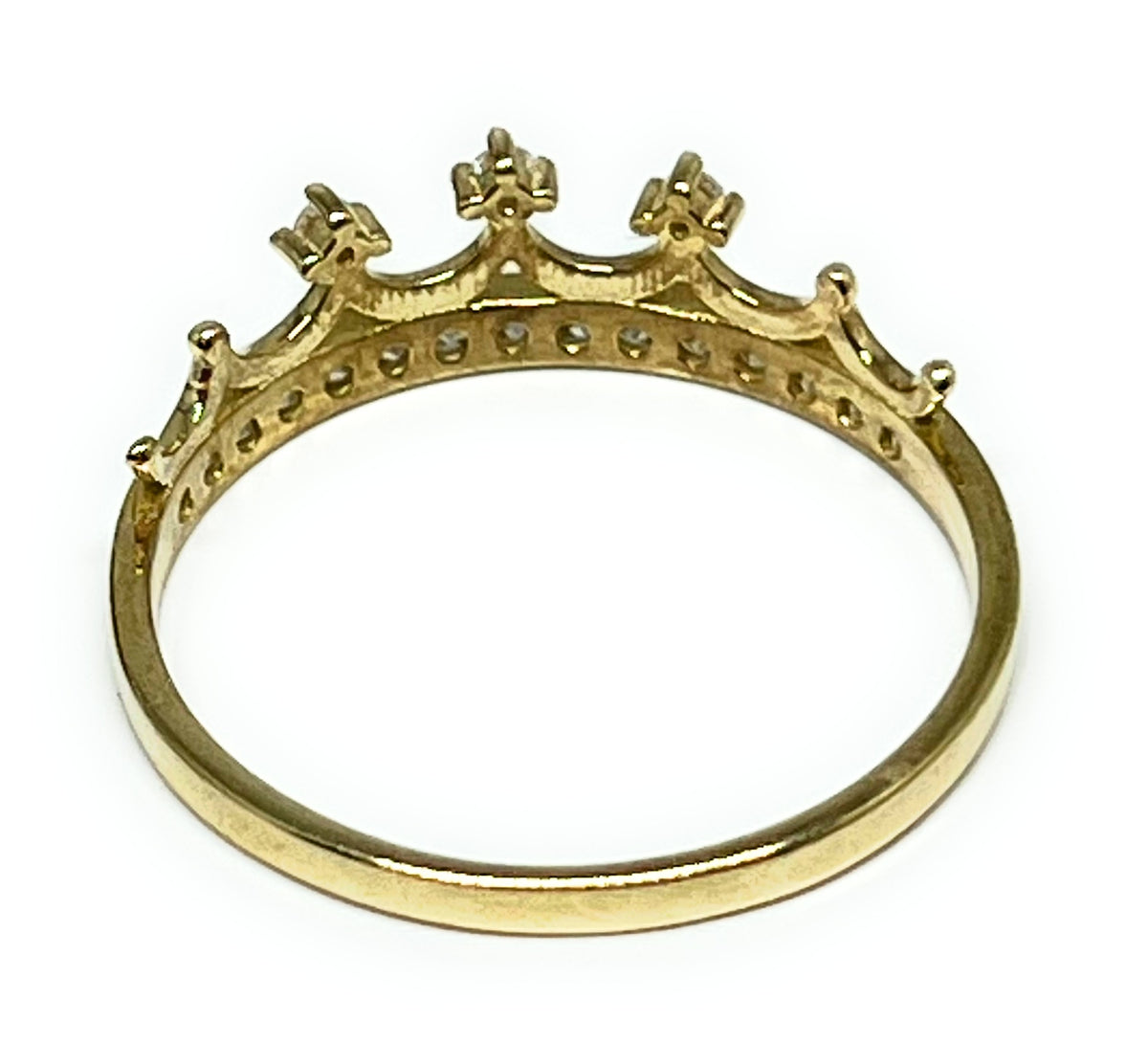 10k Solid Gold Crown Cubic Zirconia Ring – Fran & Co. Jewelry Inc.
