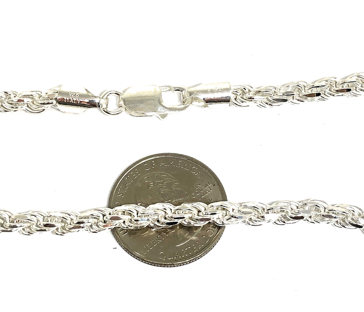 .925 Silver Rope Chain 24-26 inch 5mm Width – Fran & Co. Jewelry Inc.