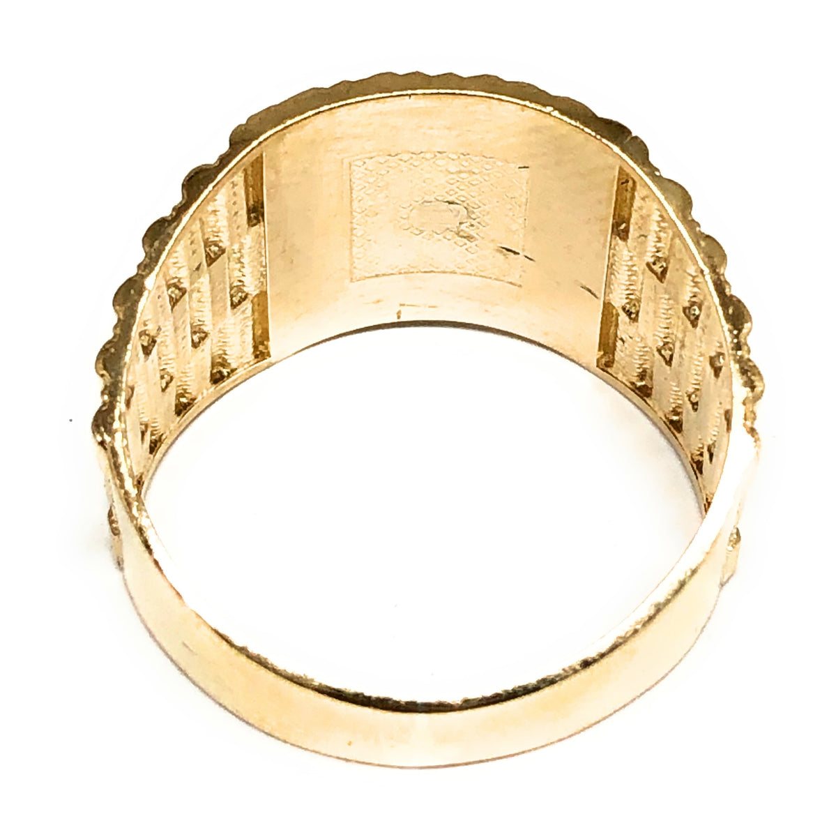 14k Solid Gold Yellow & White Gold Dollar Sign Money Ring – Fran & Co ...